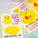 Rubber Duck Kids Valentine Card Printable, I'm a Lucky Duck to Have a ...