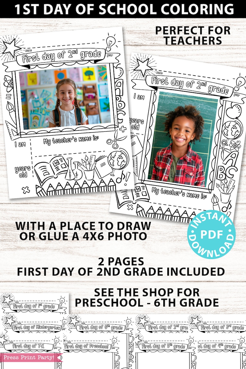 First Day of 2nd Grade Coloring Pages Printable Sign Fun for Teacher to ...