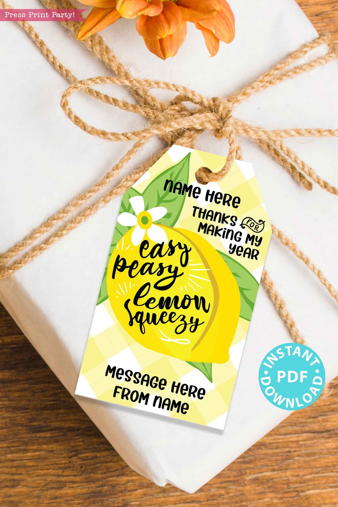 EDITABLE Teacher Appreciation Gift Tags Printable, Teacher Thank You ...