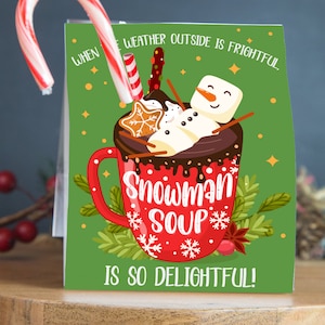 Snowman Soup Labels Printable Small Holiday Gift for Kids Stocking ...