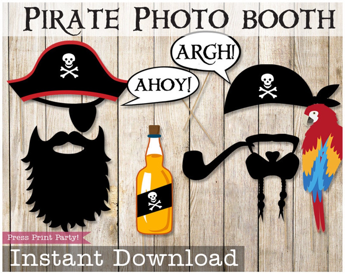 Pirate Photo Booth Props Pirate Party Pirate Birthday - Etsy