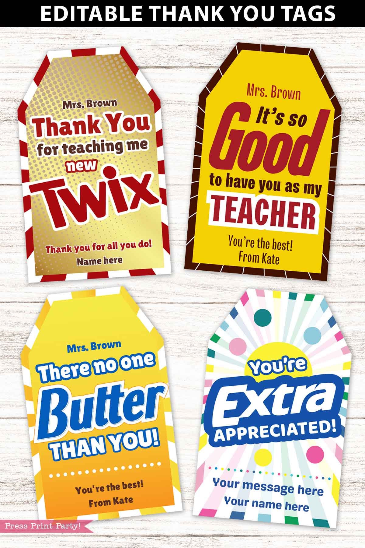 16 Candy Bar Employee Appreciation Gift Tags, Sweet Treat for Employee ...