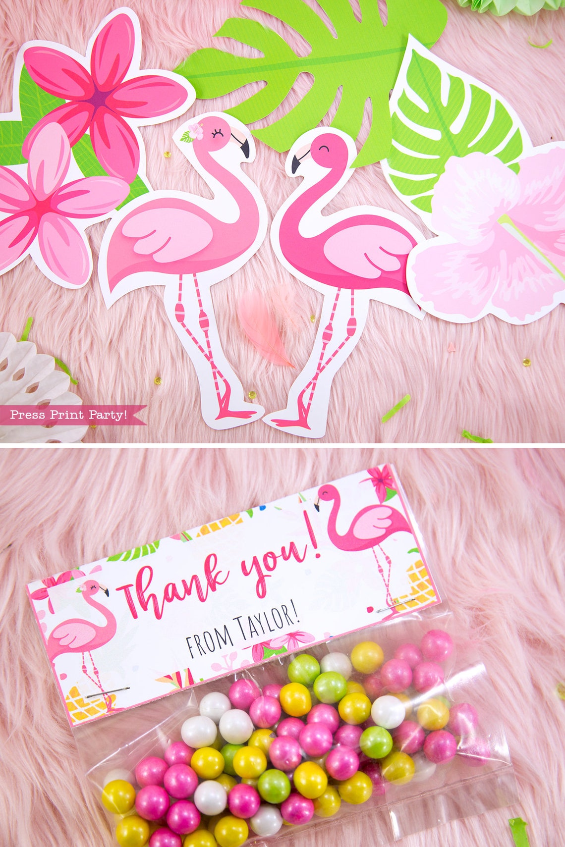 Tropical Flamingo Decorations Printable Birthday Party - Etsy