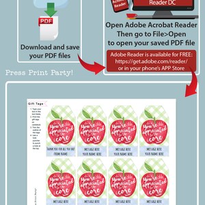 EDITABLE Teacher Appreciation Gift Tags Printable, Teacher Thank You ...