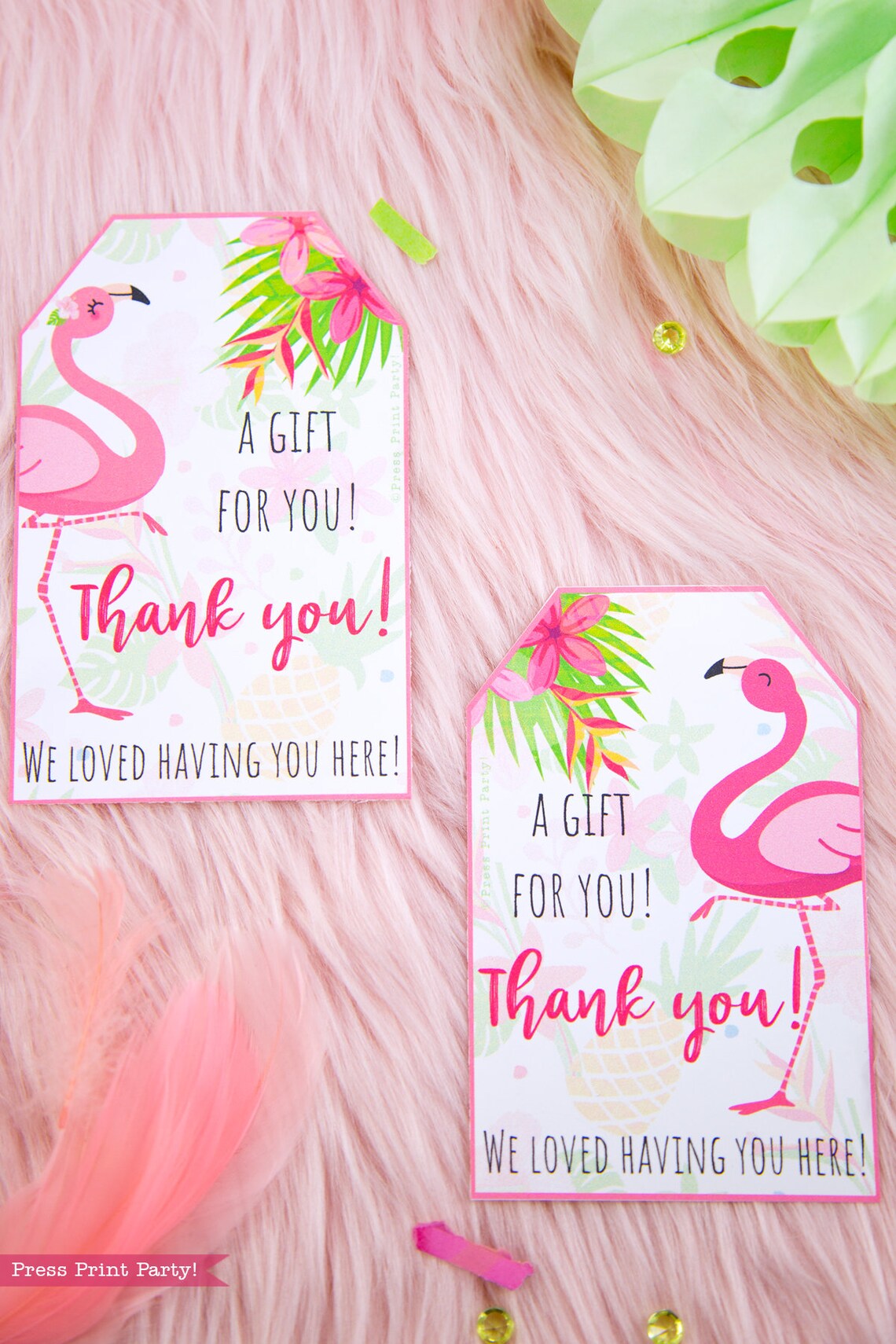 Flamingo Party Favor Tags Printable Flamingo Birthday | Etsy