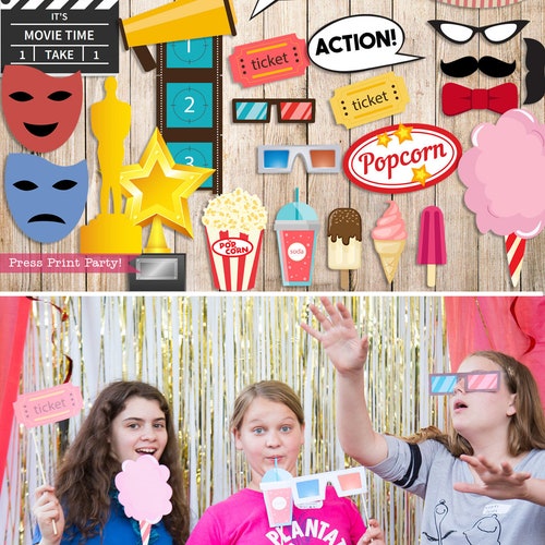 Movie Night Centerpiece Props Printable Movie Night - Etsy