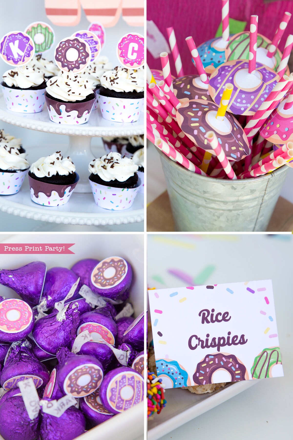 Donut Party Printable Bundle, Donut Birthday Party Girl or Boy, Donut ...