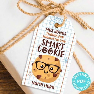 EDITABLE Teacher Appreciation Gift Tags Printable for Cookies "thanks ...