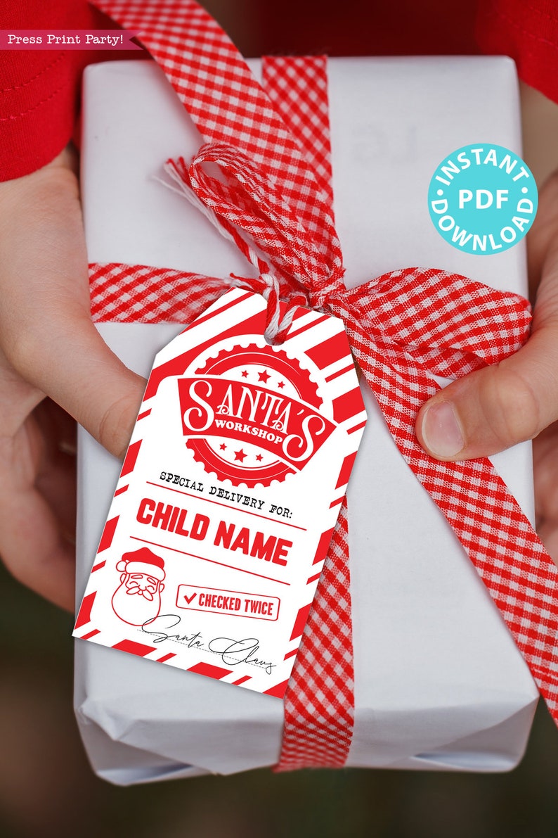EDITABLE Christmas Gift Tags Printable From Santa's - Etsy