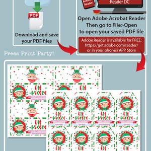 Elf Kisses Christmas Treat Bag Toppers and Tag, Editable, Classroom ...