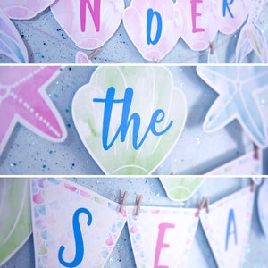 Mermaid Banner Printable, Mermaid Paty Decorations, Bunting, Mermaid ...
