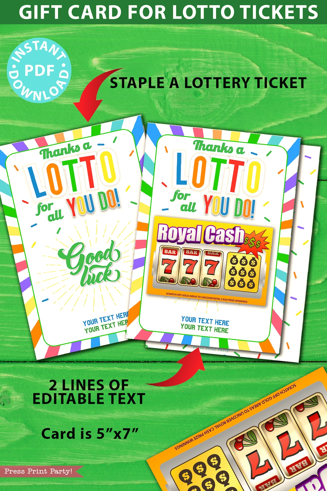 Lottery Ticket Holder, Thanks a Lotto for All You Do Card Printable ...