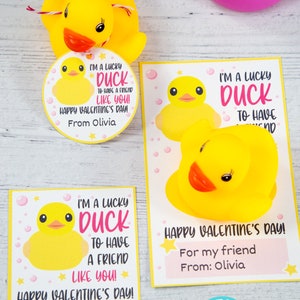 I'm a Lucky Duck to Have a Friend Like You Kids Valentine Card ...