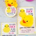 Rubber Duck Kids Valentine Card Printable, I'm a Lucky Duck to Have a ...