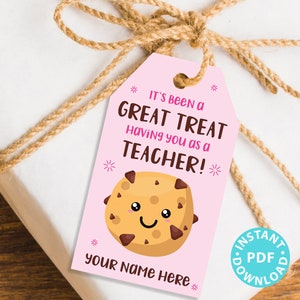 EDITABLE Teacher Appreciation Gift Tags Printable for Cookies it's Been ...