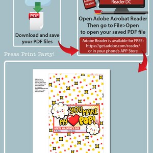 Valentine Popcorn Wrap Printable Personalized Popcorn Bags Tags Kids ...