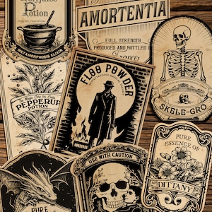 HP Apothecary Labels Printable Wizard Potion Apothecary Decor Halloween ...