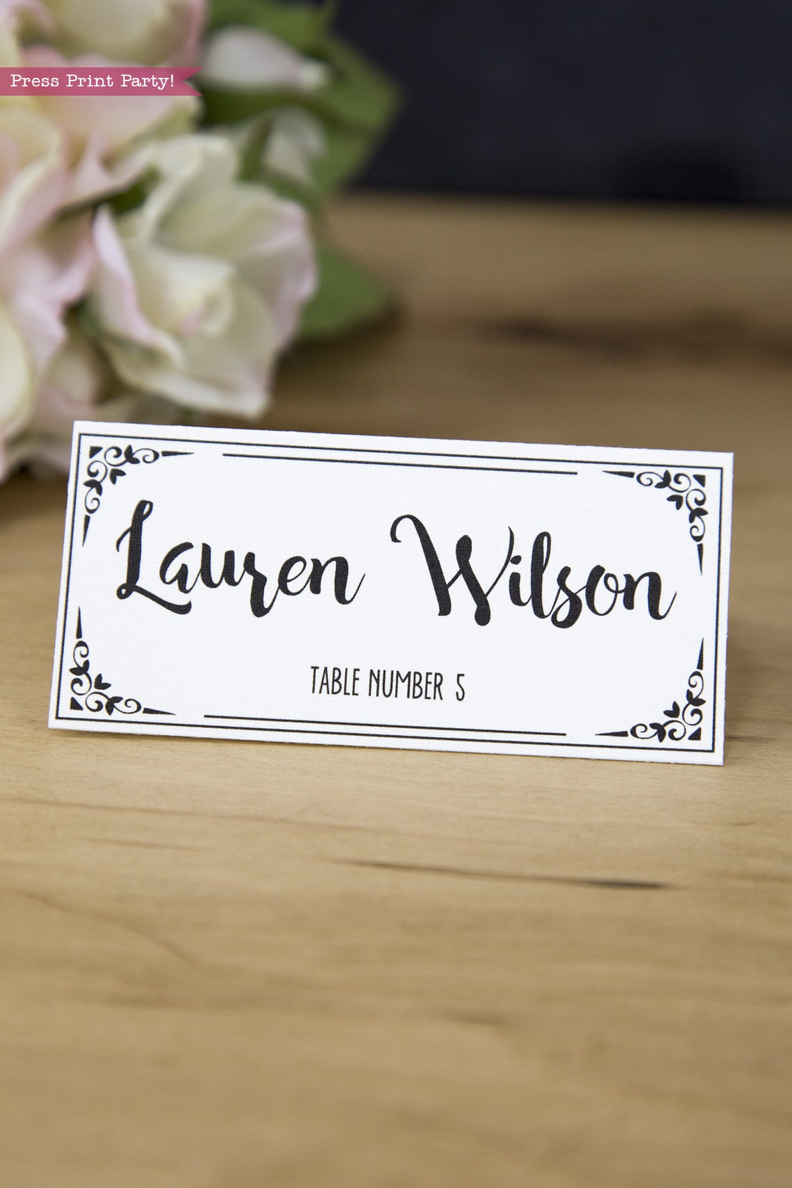 Wedding Place Cards Printable, W Table Numbers, Vintage Rustic, Place ...