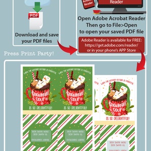 Snowman Soup Labels Printable Small Holiday Gift for Kids Stocking ...