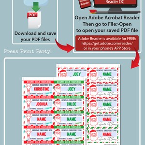 EDITABLE Christmas Name Tags Stickers Template, Printable Special ...