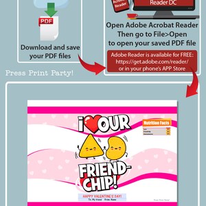 Valentine Chip Bag Wrap Printable Template Pink, Kids Valentines Cards ...