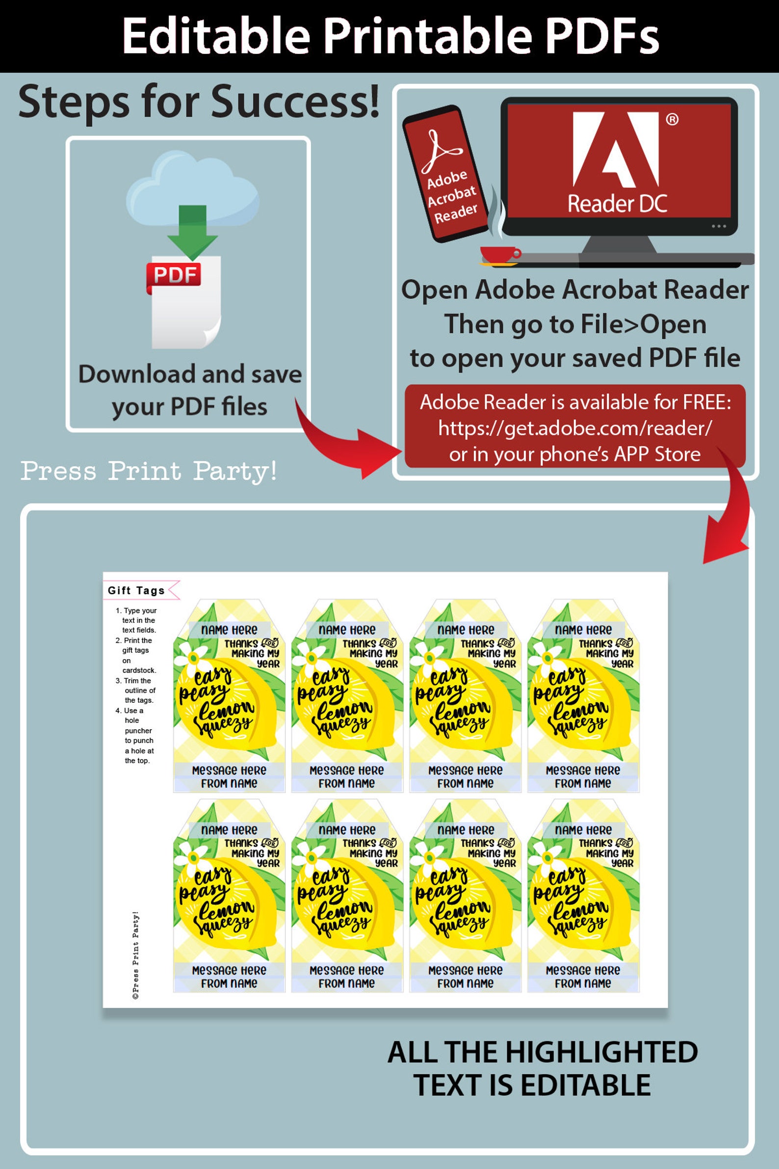 EDITABLE Teacher Appreciation Gift Tags Printable Teacher | Etsy