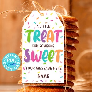EDITABLE Thank Youtags Printable, A Little Treat for Someone Sweet ...