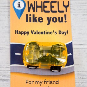 Toy Car Valentine, I Wheely/wheelie Like You Kids Valentine Card ...
