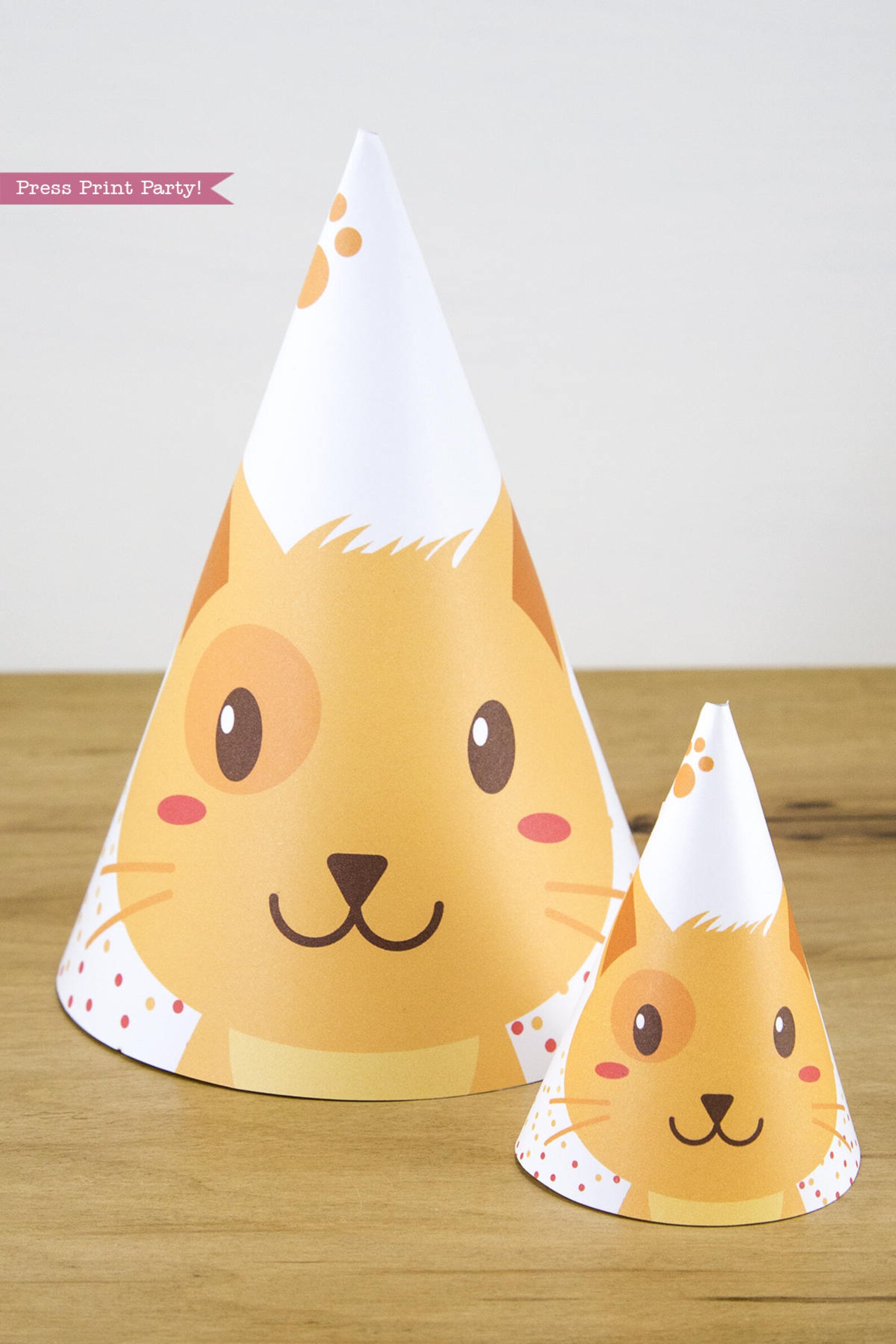 Cat Hat Printable Cat Party Hat Kitten Party Cat Party - Etsy