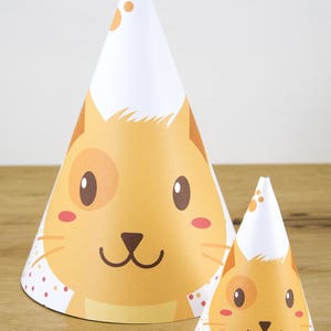 Cat Hat Printable, Cat Party Hat, Kitten Party, Cat Party Decor, Cat ...