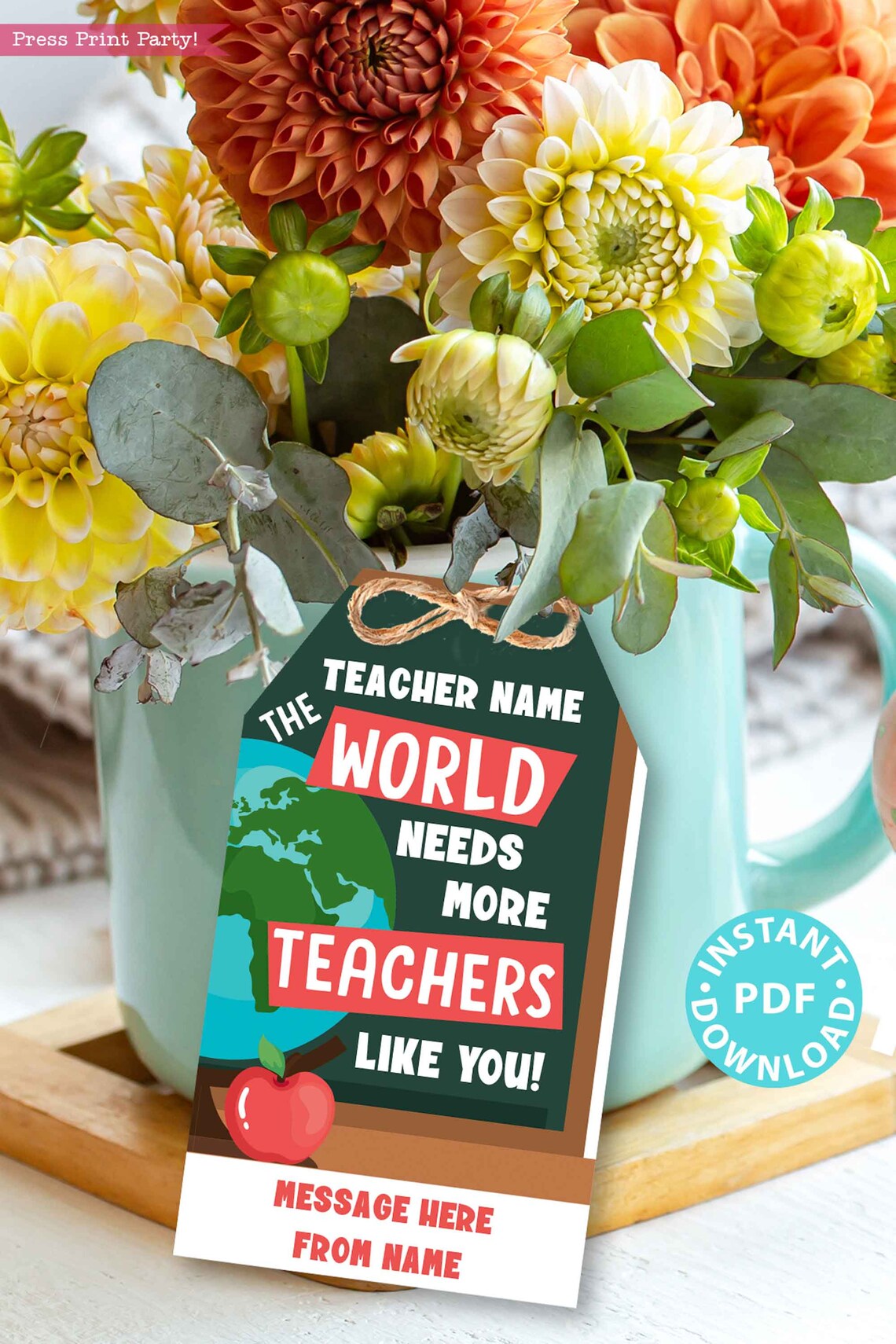 EDITABLE Teacher Appreciation Gift Tags Printable Teacher - Etsy