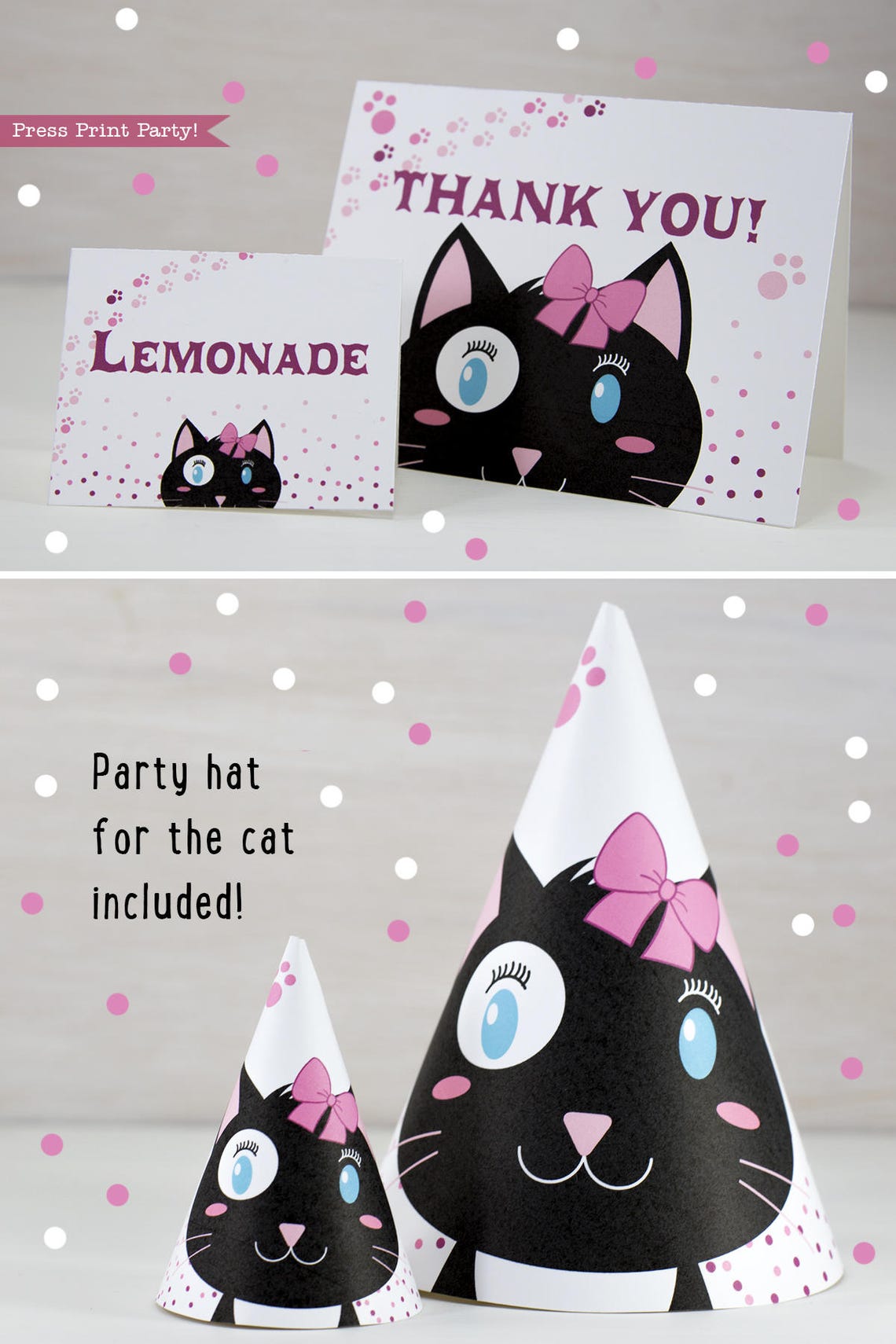 Kitten Party Printables Cat Party Decorations Cat Birthday - Etsy