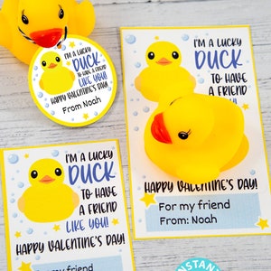 I'm a Lucky Duck to Have a Friend Like You Kids Valentine Card ...