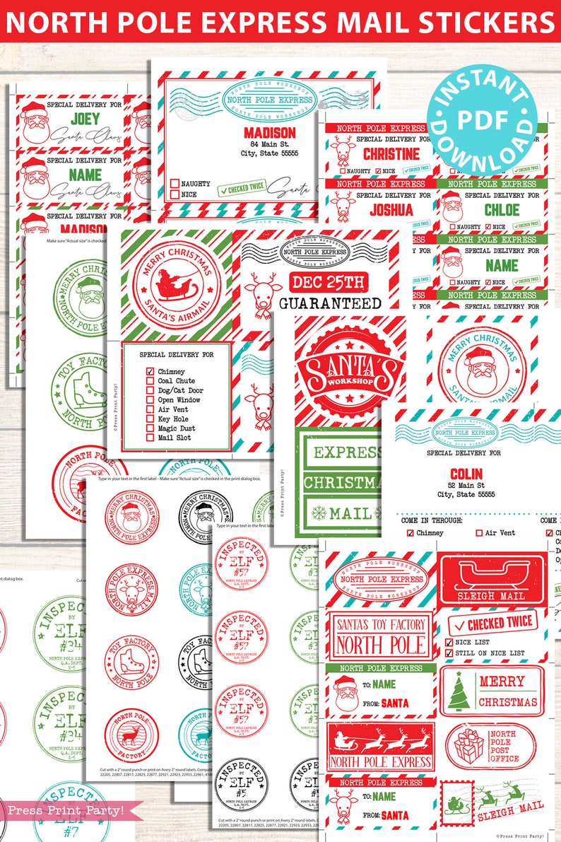EDITABLE Christmas Gift Labels Printable Template Official North Pole ...