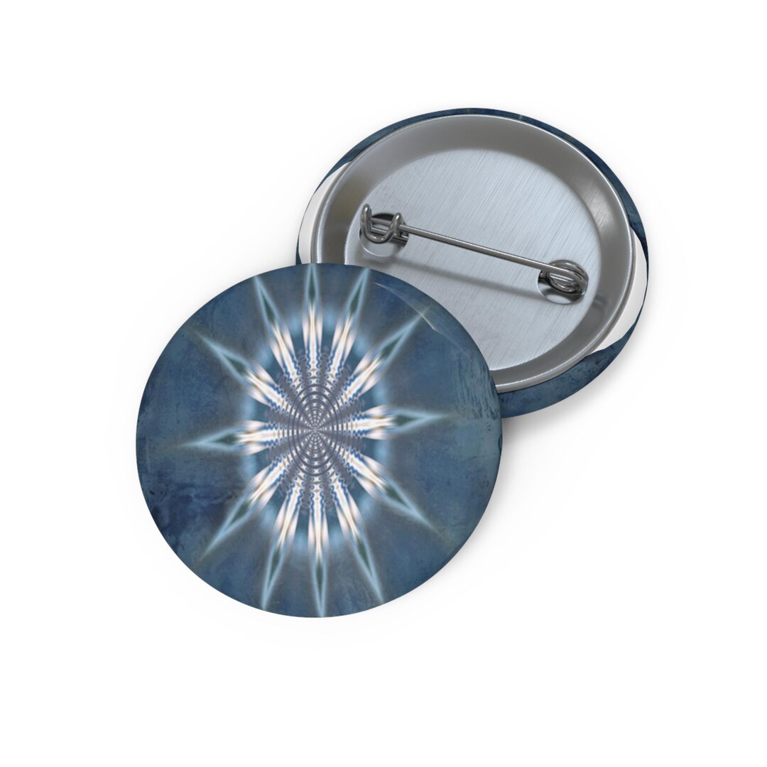 Grey Star Pin Button | Round Badge - Etsy