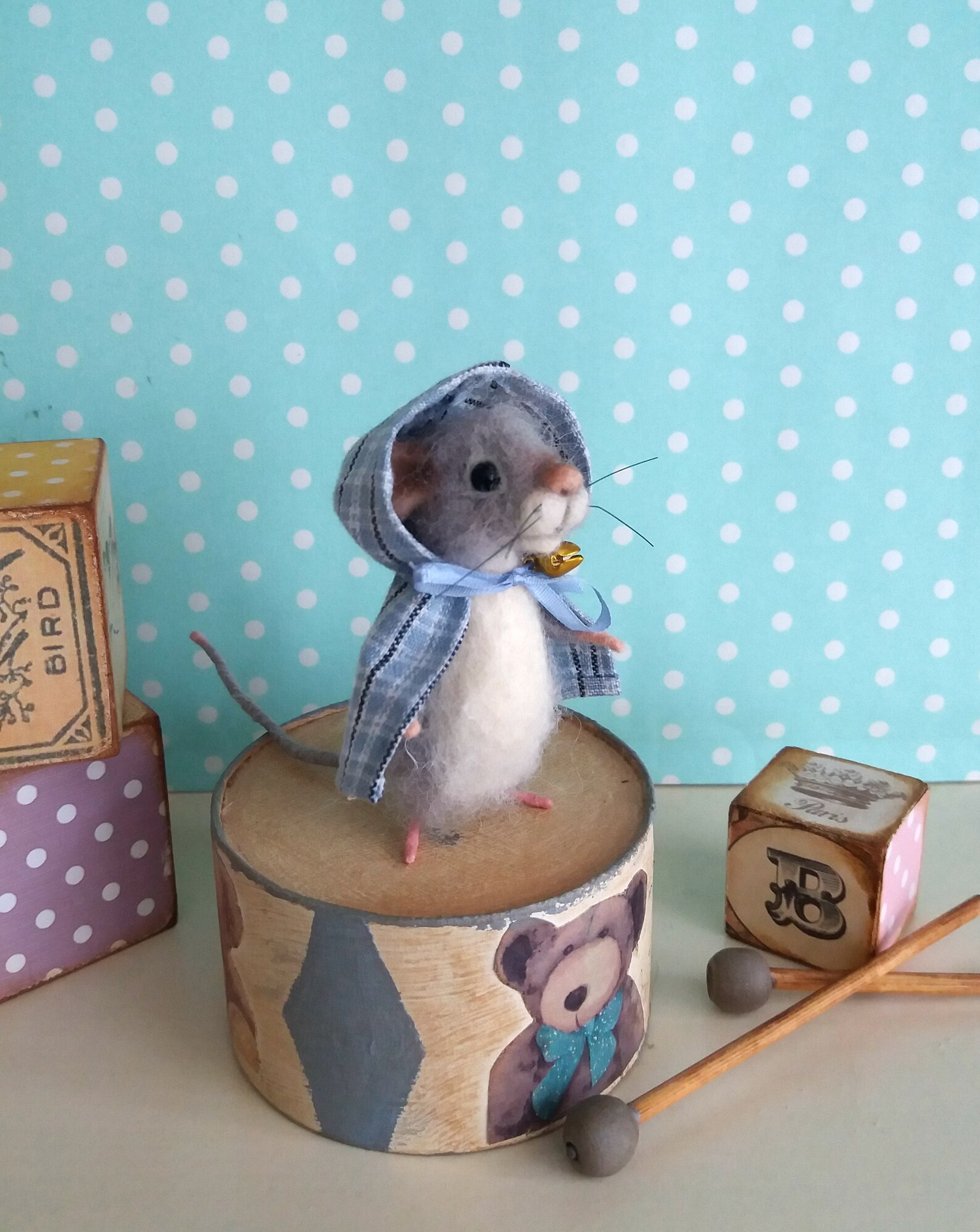 Needle Felt Mouse Miniature Mouse Felt Mouse Dollhouse Mouse Needle ...