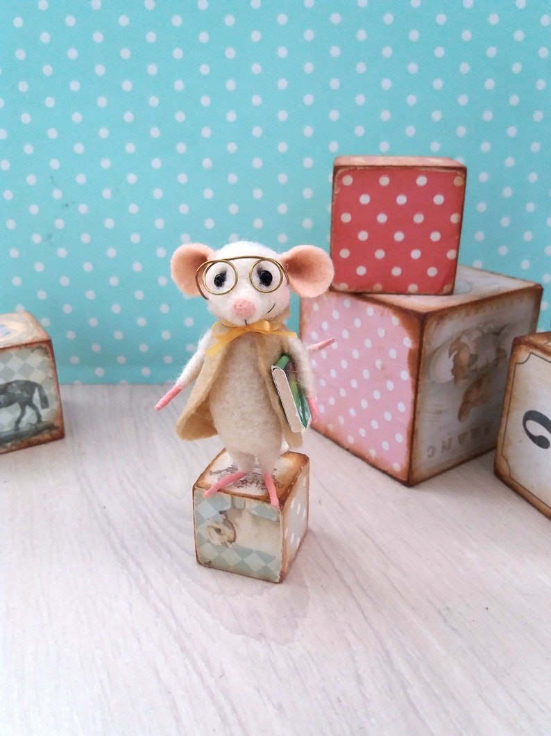 Needle Felt Mouse Miniature Mouse Felt Mouse Dollhouse Mouse Needle ...