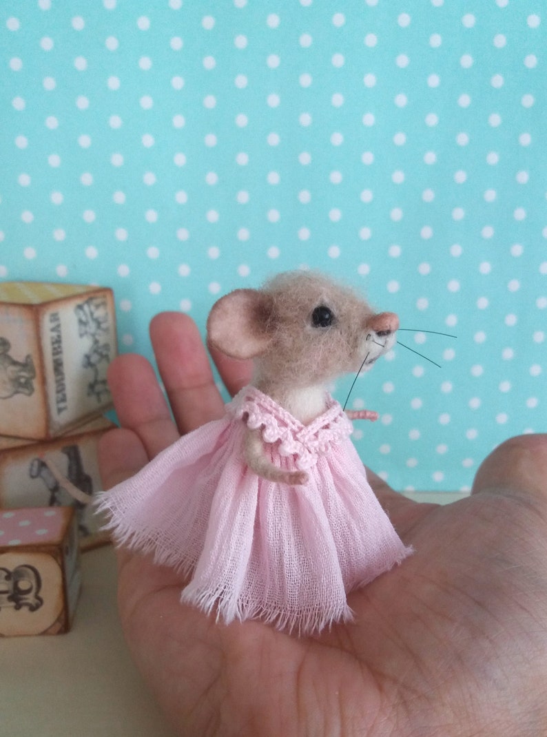 Needle Felt Mouse Miniature Mouse Felt Mouse Dollhouse Mouse Needle ...