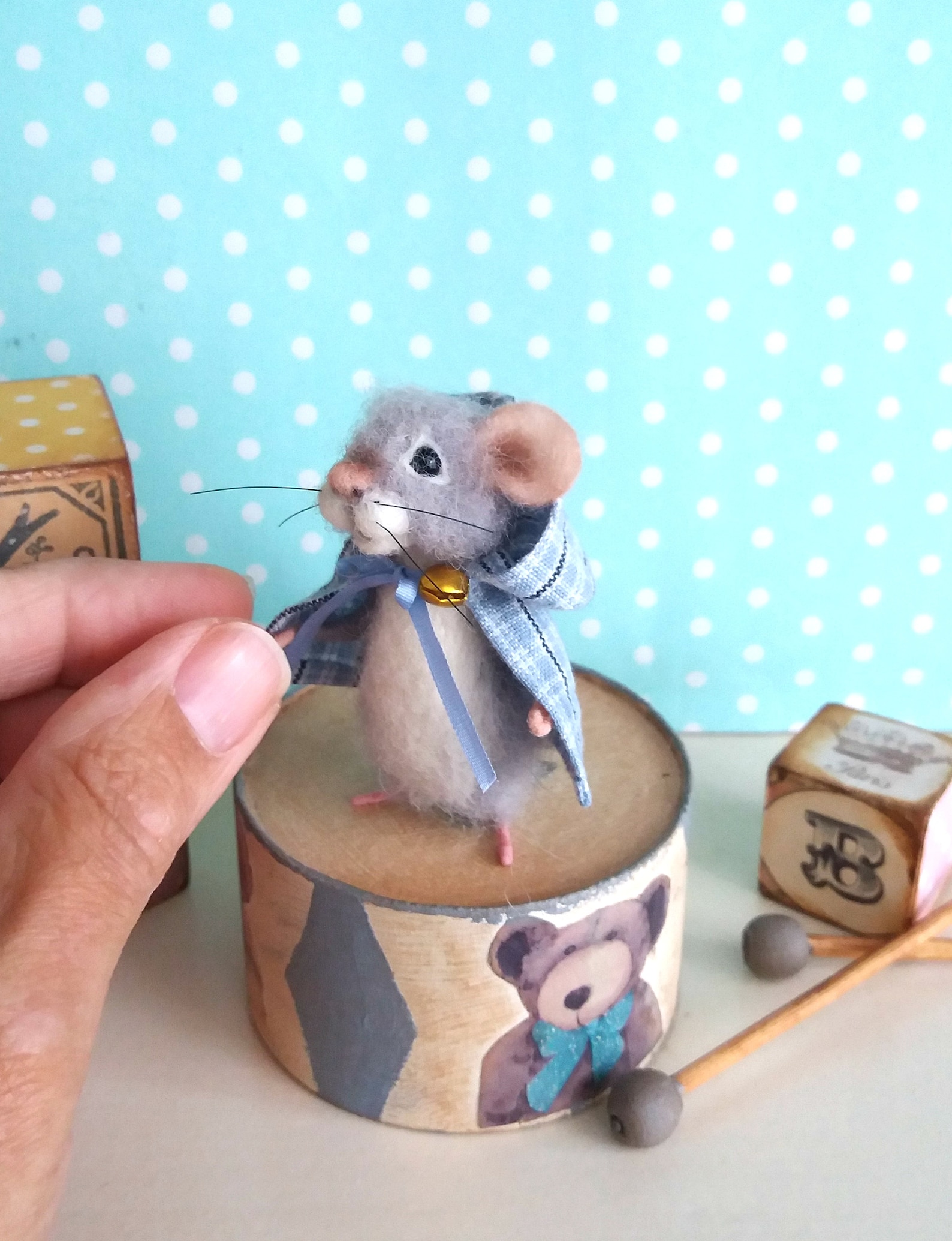 Needle Felt Mouse Miniature Mouse Felt Mouse Dollhouse Mouse Needle ...