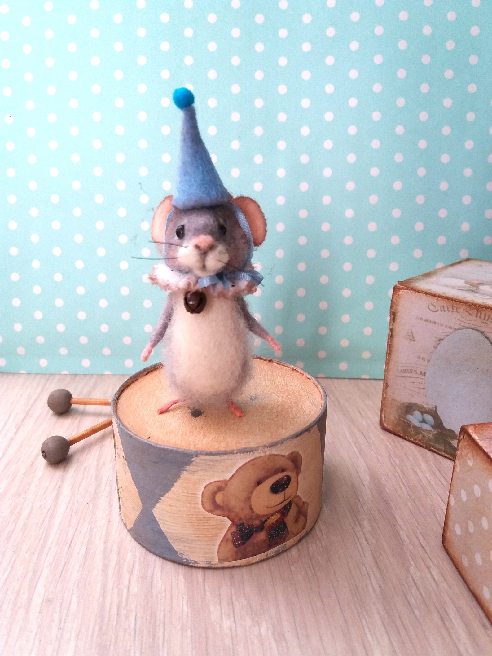 Needle Felt Mouse Miniature Mouse Felt Mouse Dollhouse Mouse Needle ...