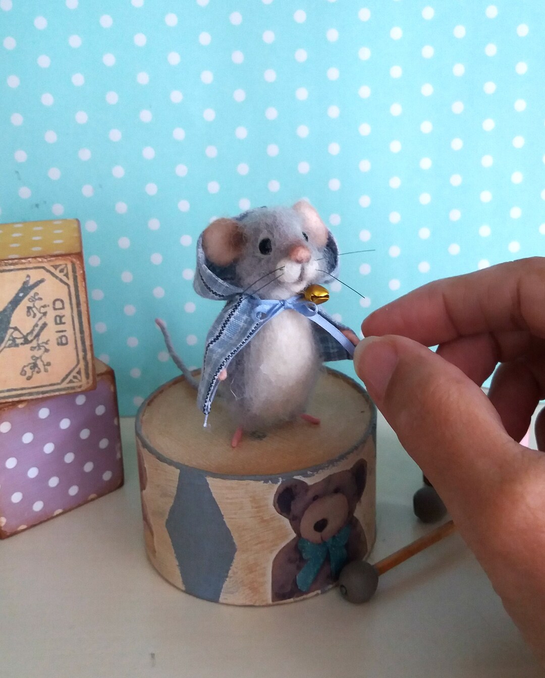 Needle Felt Mouse Miniature Mouse Felt Mouse Dollhouse Mouse Needle ...