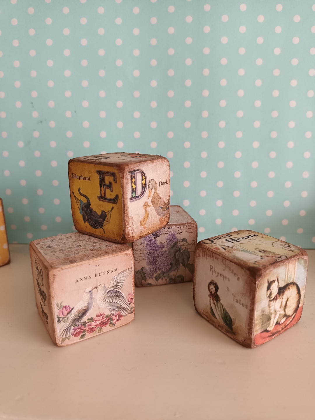2 Vintage Nursery Blocks per Order - NOT SOLD SEPARATELY - Only in ...