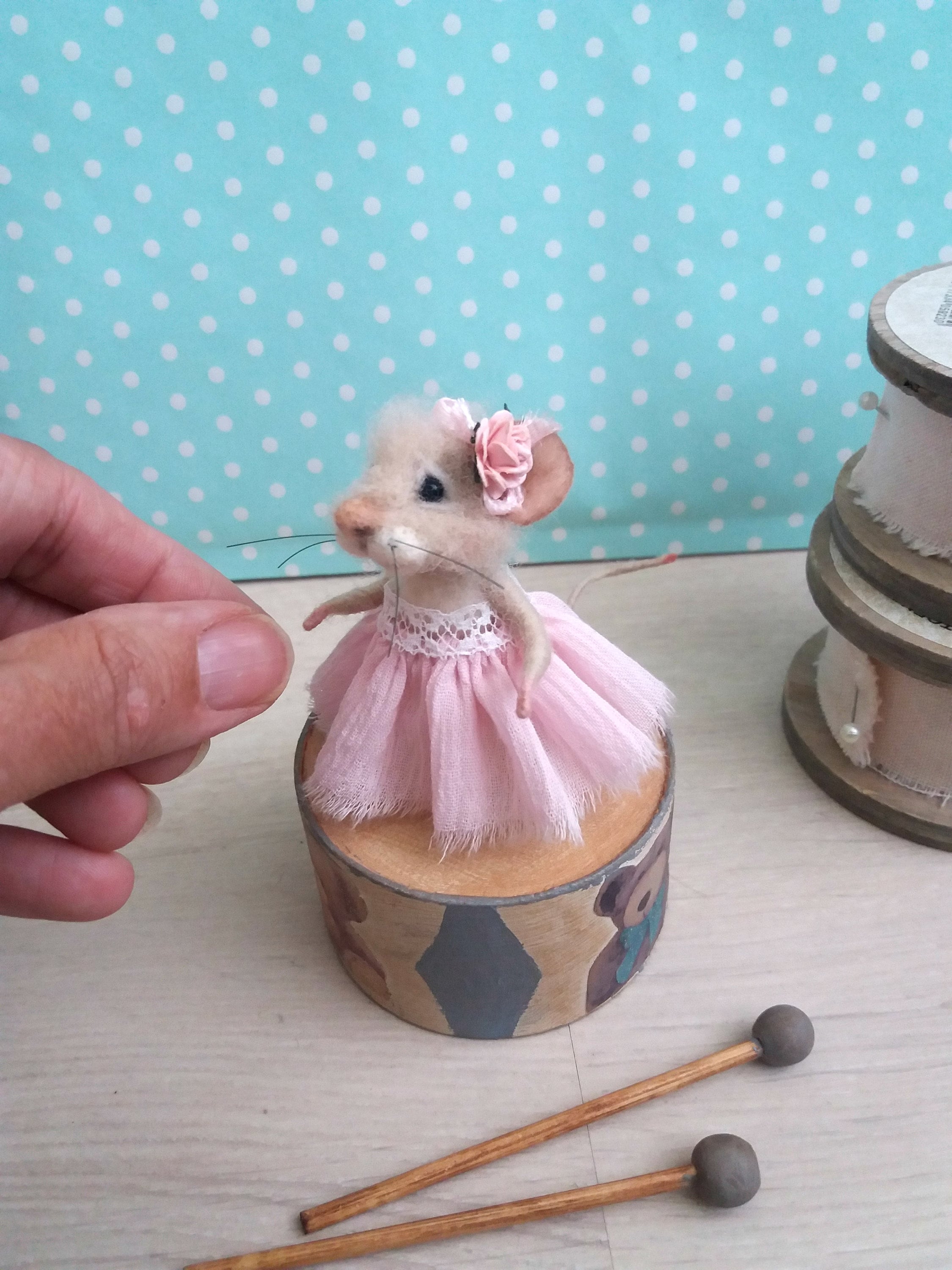 Needle Felt Mouse Miniature Mouse Felt Mouse Dollhouse Mouse Needle ...