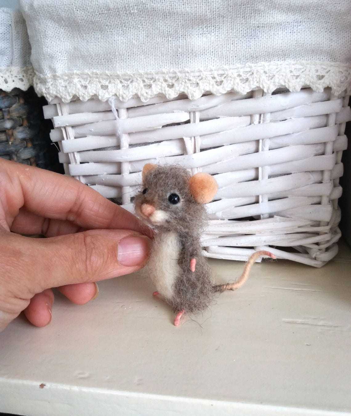 Needle Felted Mouse Miniature Mouse Cute Mouse Dollhouse Mouse - Etsy