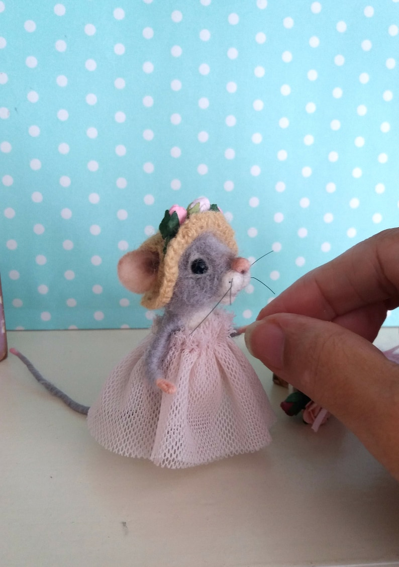 Needle Felt Mouse Miniature Mouse Felt Mouse Dollhouse Mouse - Etsy