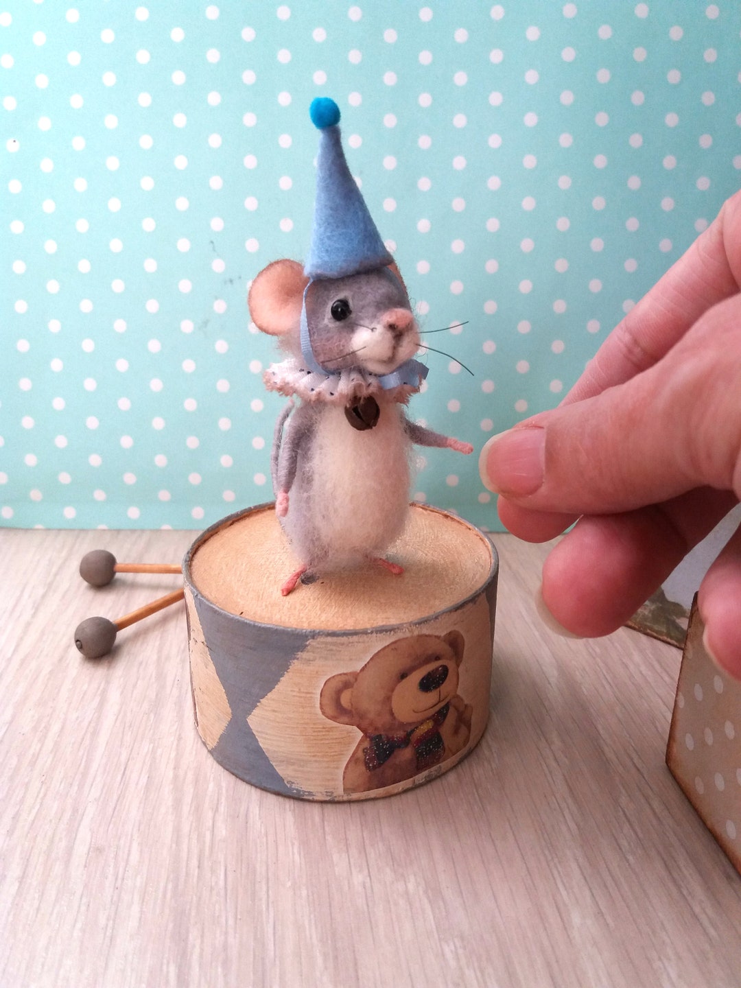 Needle Felt Mouse Miniature Mouse Felt Mouse Dollhouse Mouse Needle ...