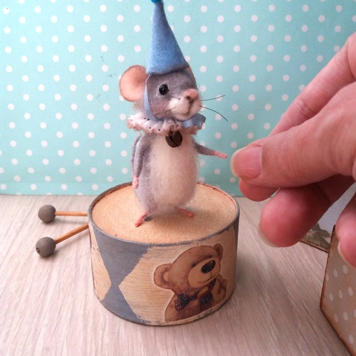 Cute Needle Felt Mouse Felted Animal Plush Miniature Wool | Etsy