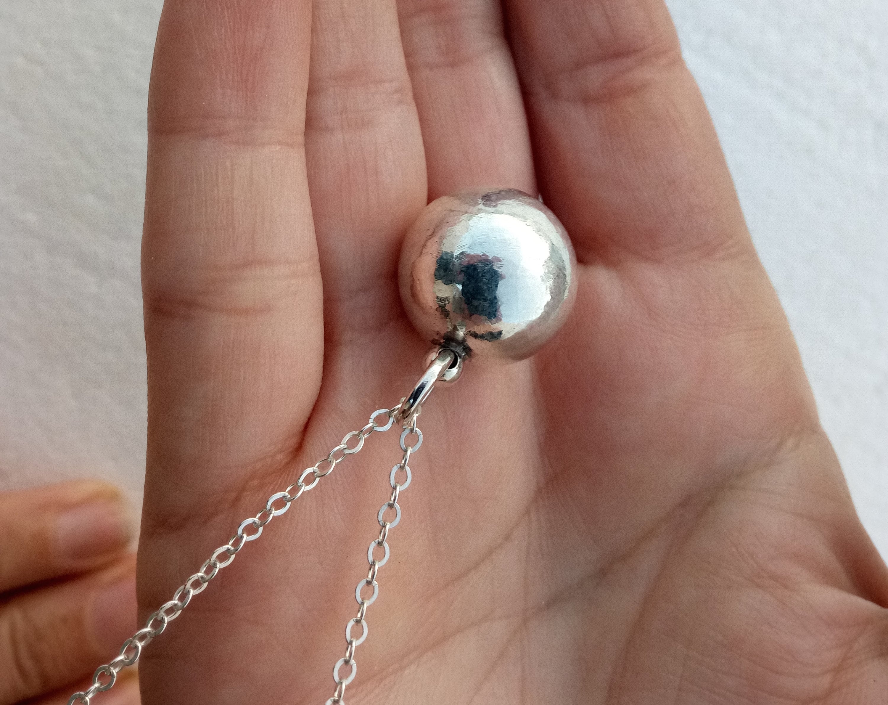 Silver Ball Pendant - Etsy