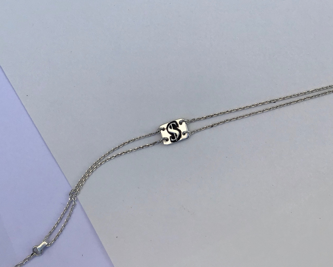 Sterling Silver Double Strand Chain Anklet With Dollar Symbol - Etsy