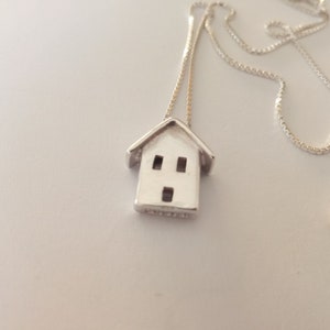 Tiny House Pendant / Sterling Silver House - Etsy